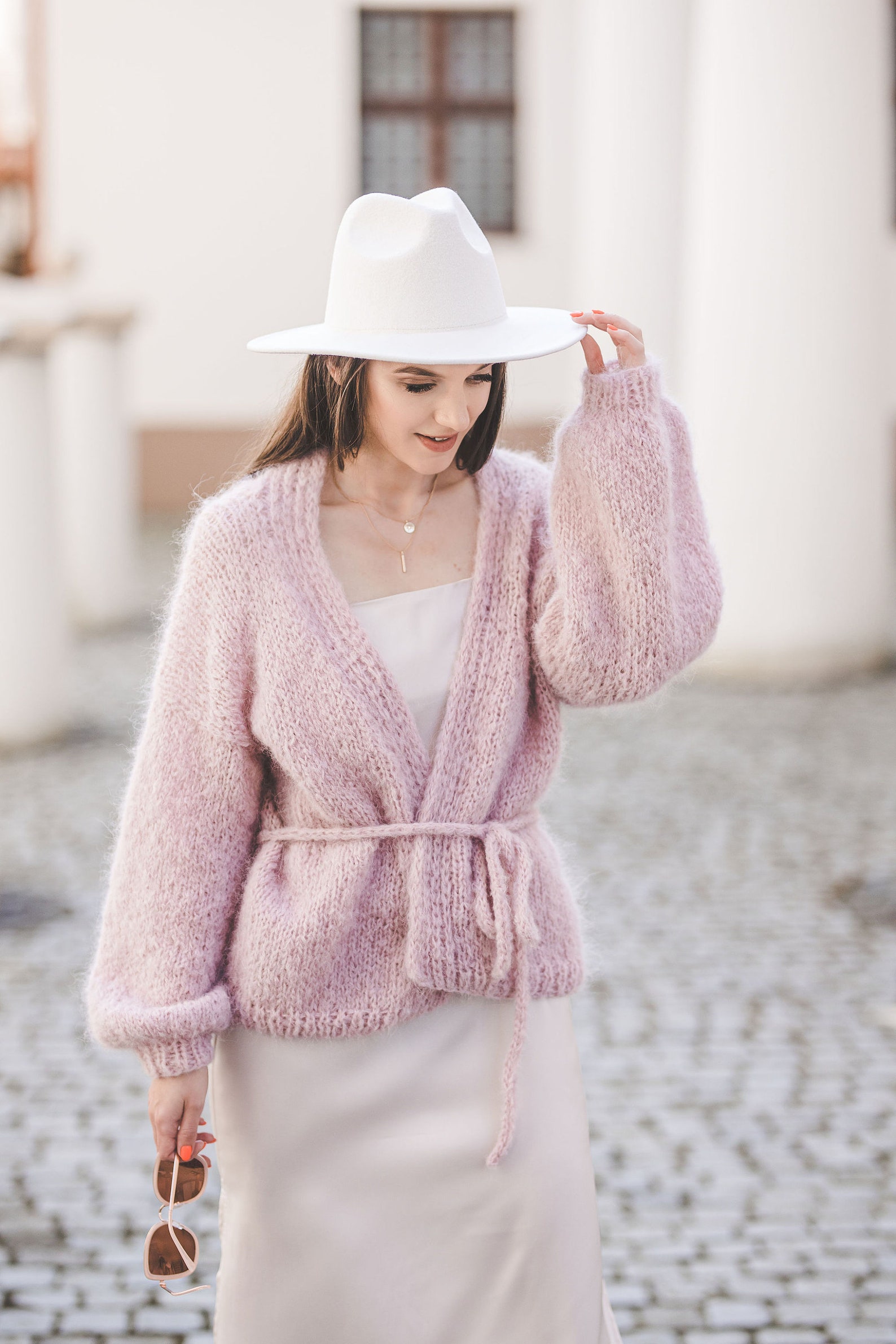 Powder Pink Bridal Coat, Short Open Front Cardigan, Pastel Color Trendy ...