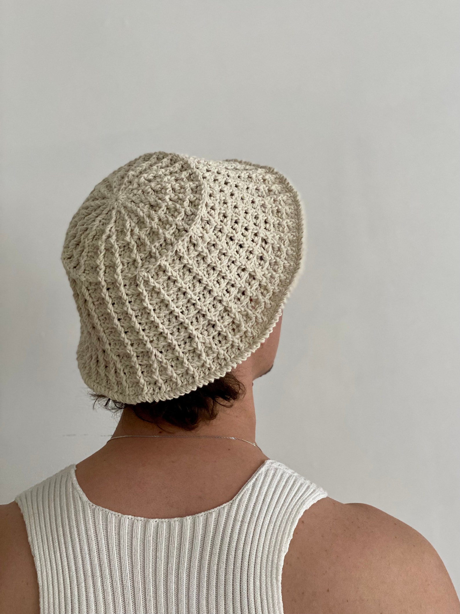Waffle Recycled Cotton Bucket Hat Handmade Crochet / Macrame Style ...
