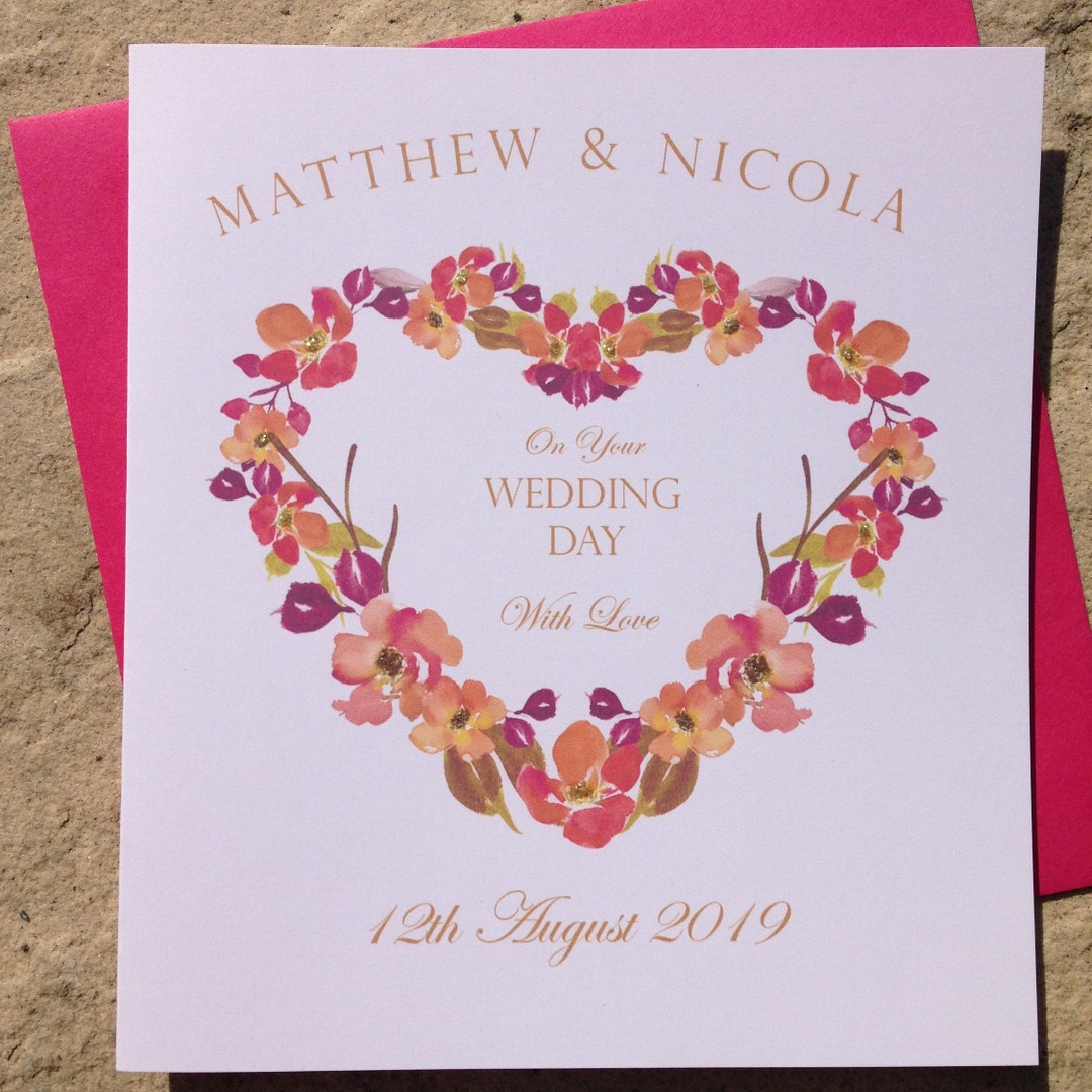 Personalised Wedding Day Card Getting Married / Wedding Congrats ...