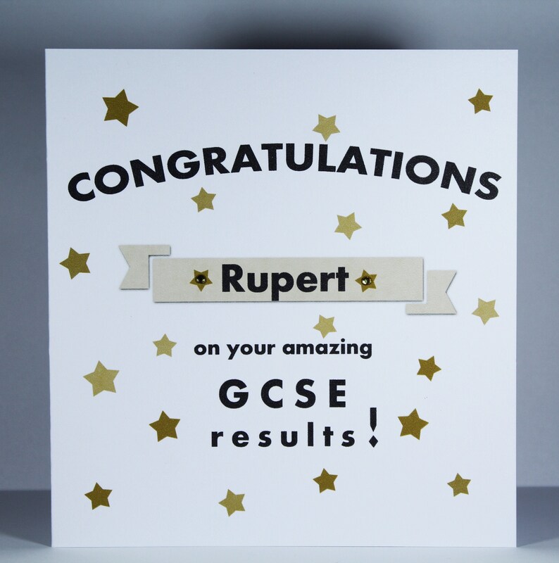 Personalised Exam Congratulations Card GCSE Results Card A | Etsy UK