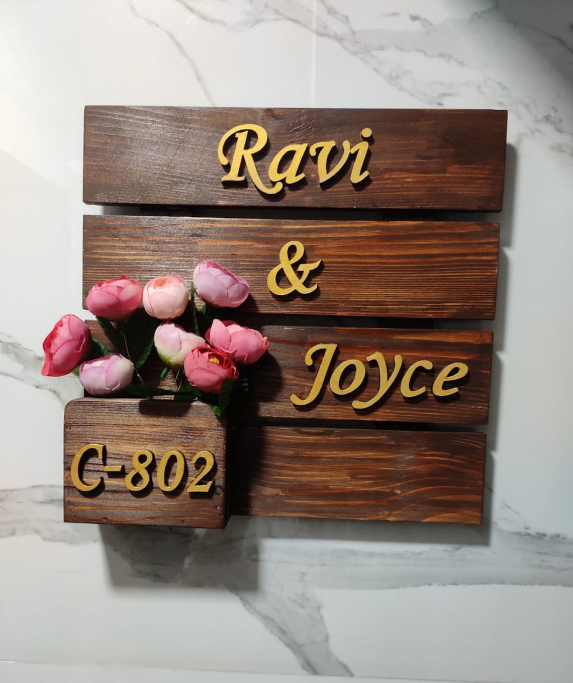 Custom Wood Nameplate Planter Box, Personalized Family Name Sign - Etsy