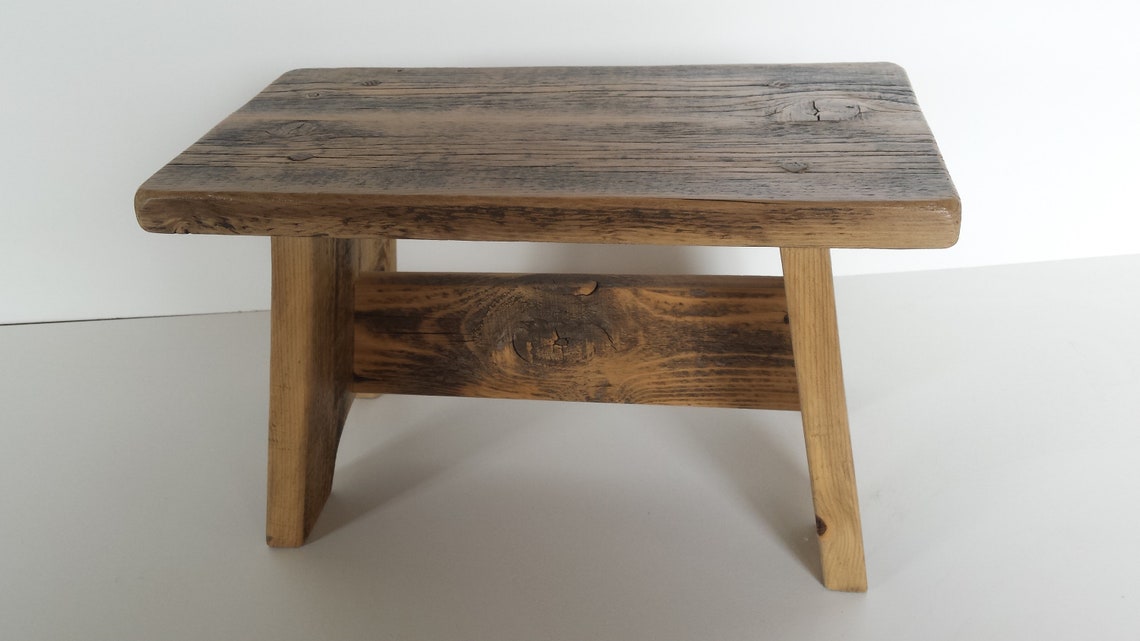 Recycled Wood Rustic Step Stool - Etsy