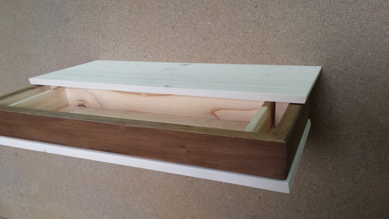 Wooden Shelf With Hidden Drawer and Magnetic Lock - Etsy
