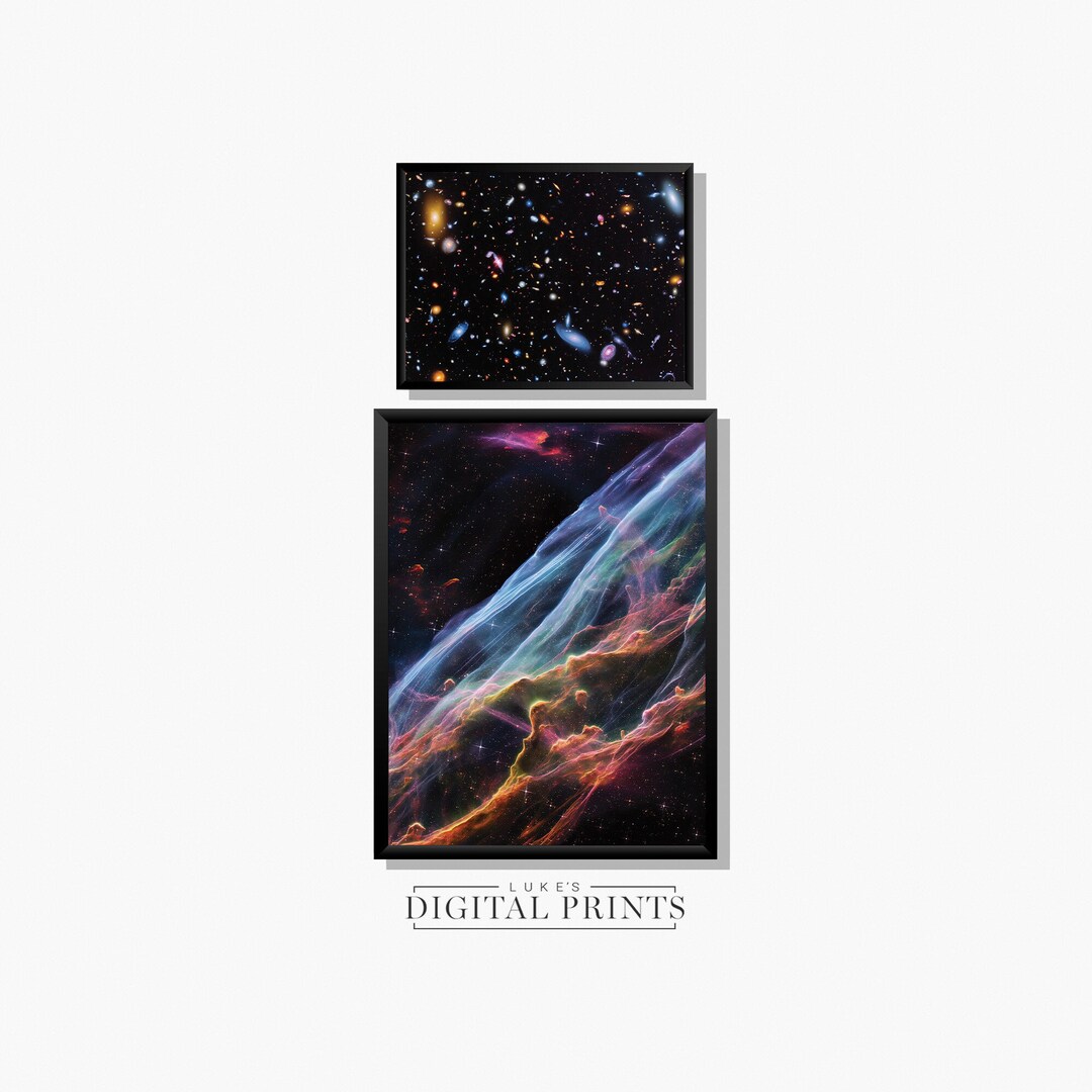 Colorful Nebula Poster Set of Two - Digital Print Download Bundle ...
