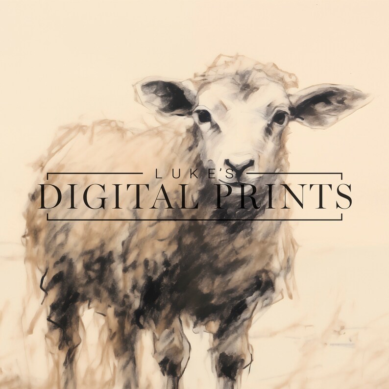 Rustic Sheep Art Prints - Digital Download Set of 2 - PRINTABLE Farm ...