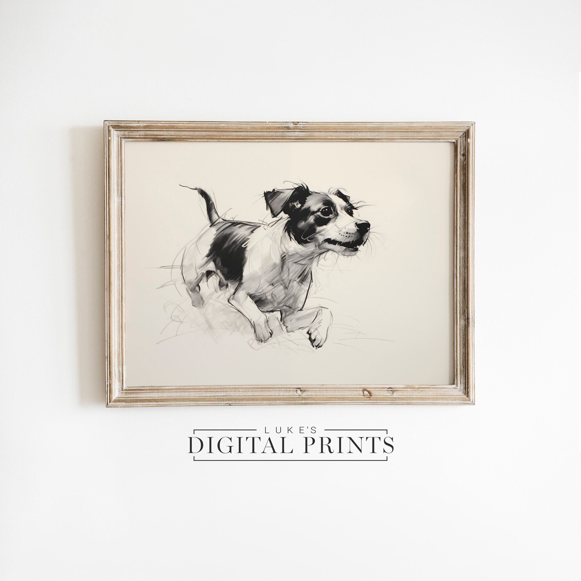 Jack Russell Jumping Drawing PRINTABLE - Digital Art Download - Small ...