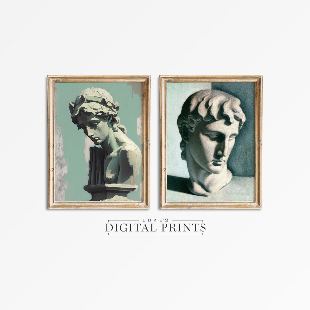 Ancient Roman Classical Bust Artwork Set of 2 - Digital Print Downloads ...