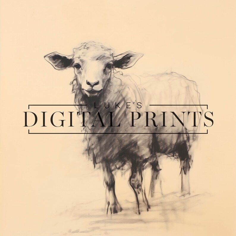 Rustic Sheep Art Prints - Digital Download Set of 2 - PRINTABLE Farm ...
