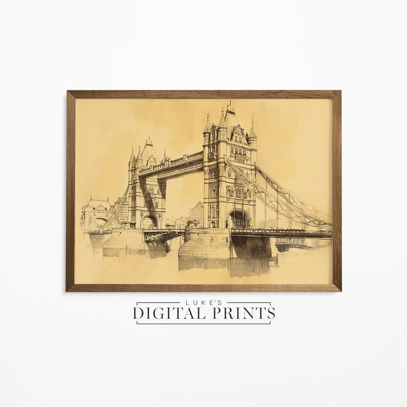 London's Tower Bridge Art Print - Digital Download - British Landmark ...