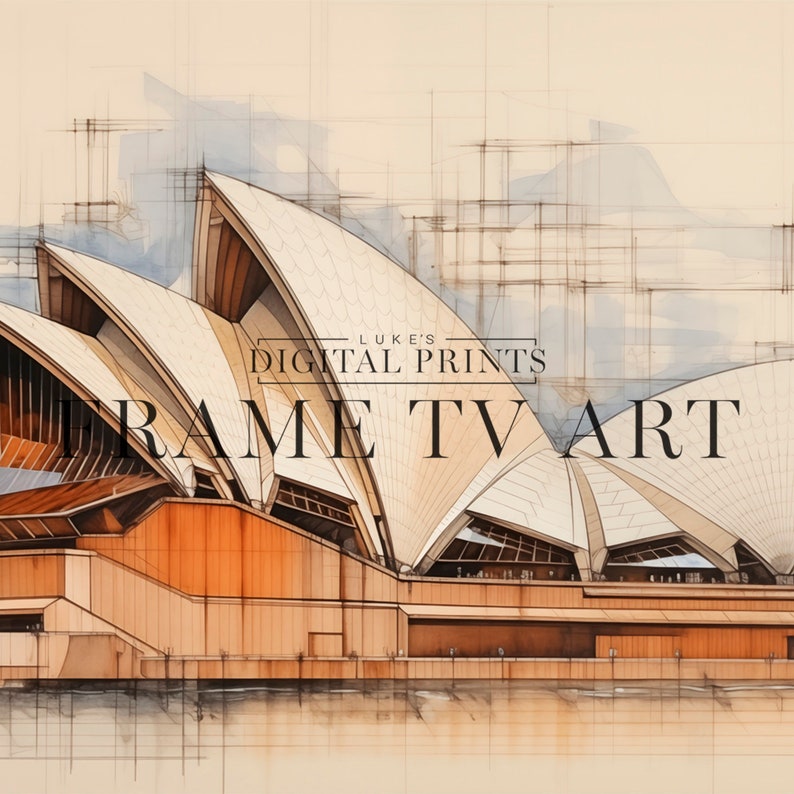 Samsung FRAME TV Art - Sydney Opera House Drawing Artwork - Australian ...