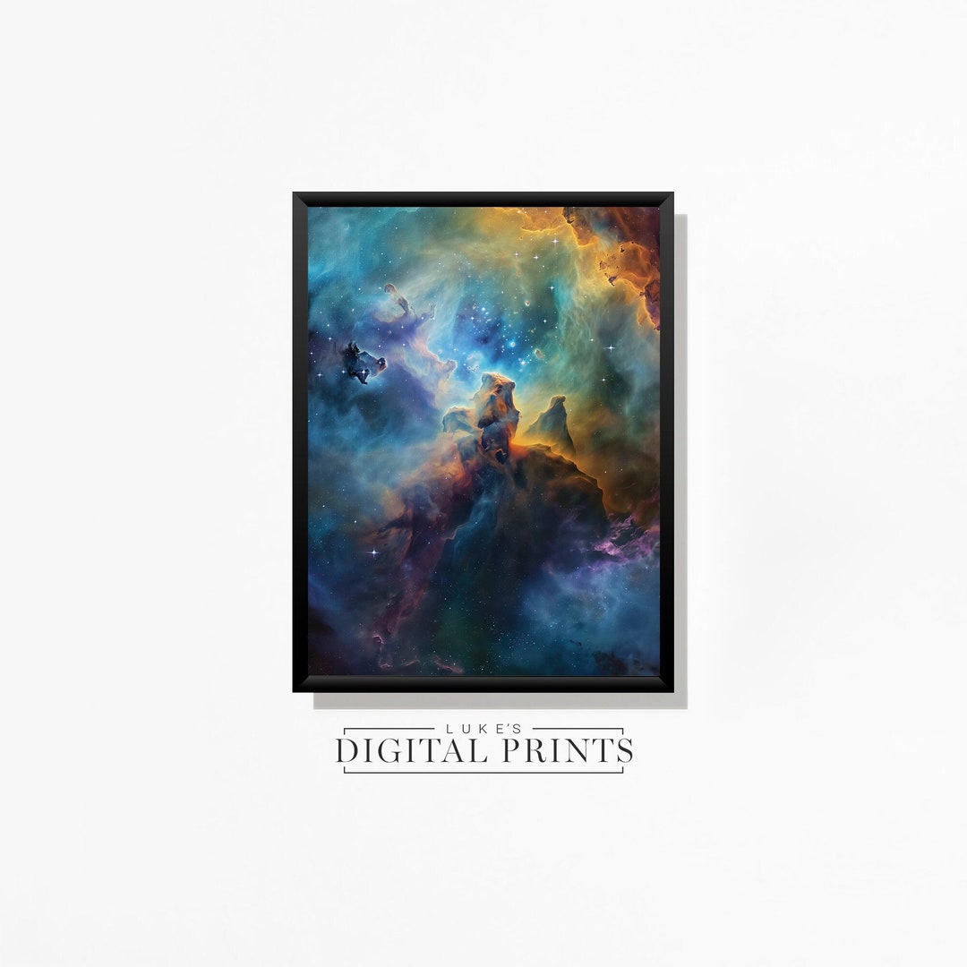 Lagoon Nebula Art Print - Digital Poster Download - PRINTABLE Vibrant ...