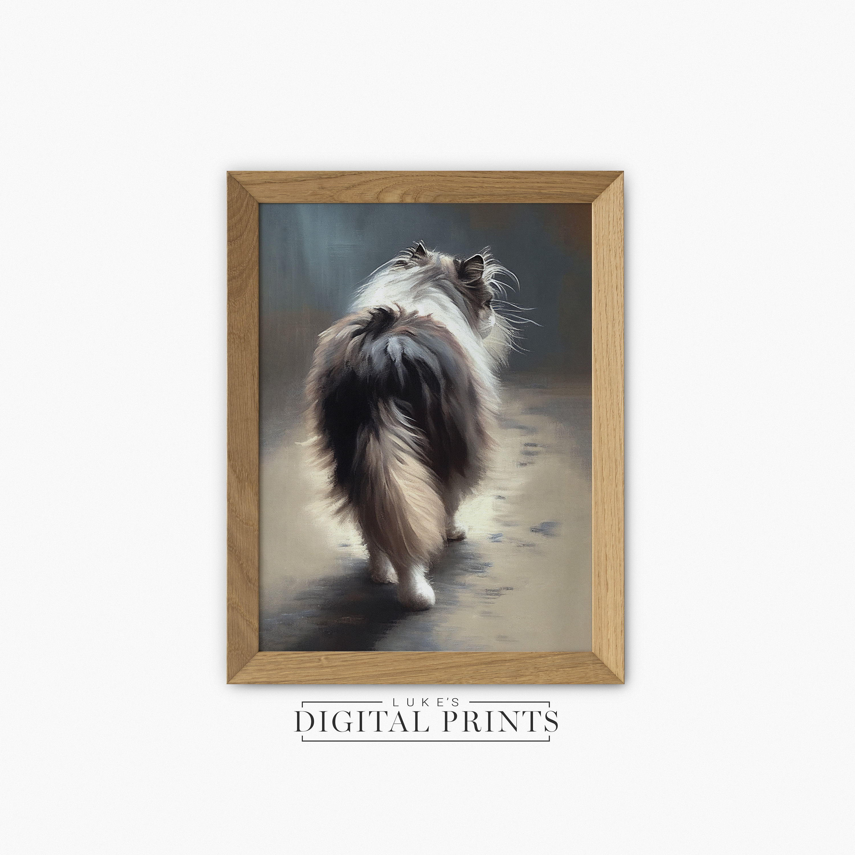 PRINTABLE Cat Art Painting Digital Print Download Pet - Etsy