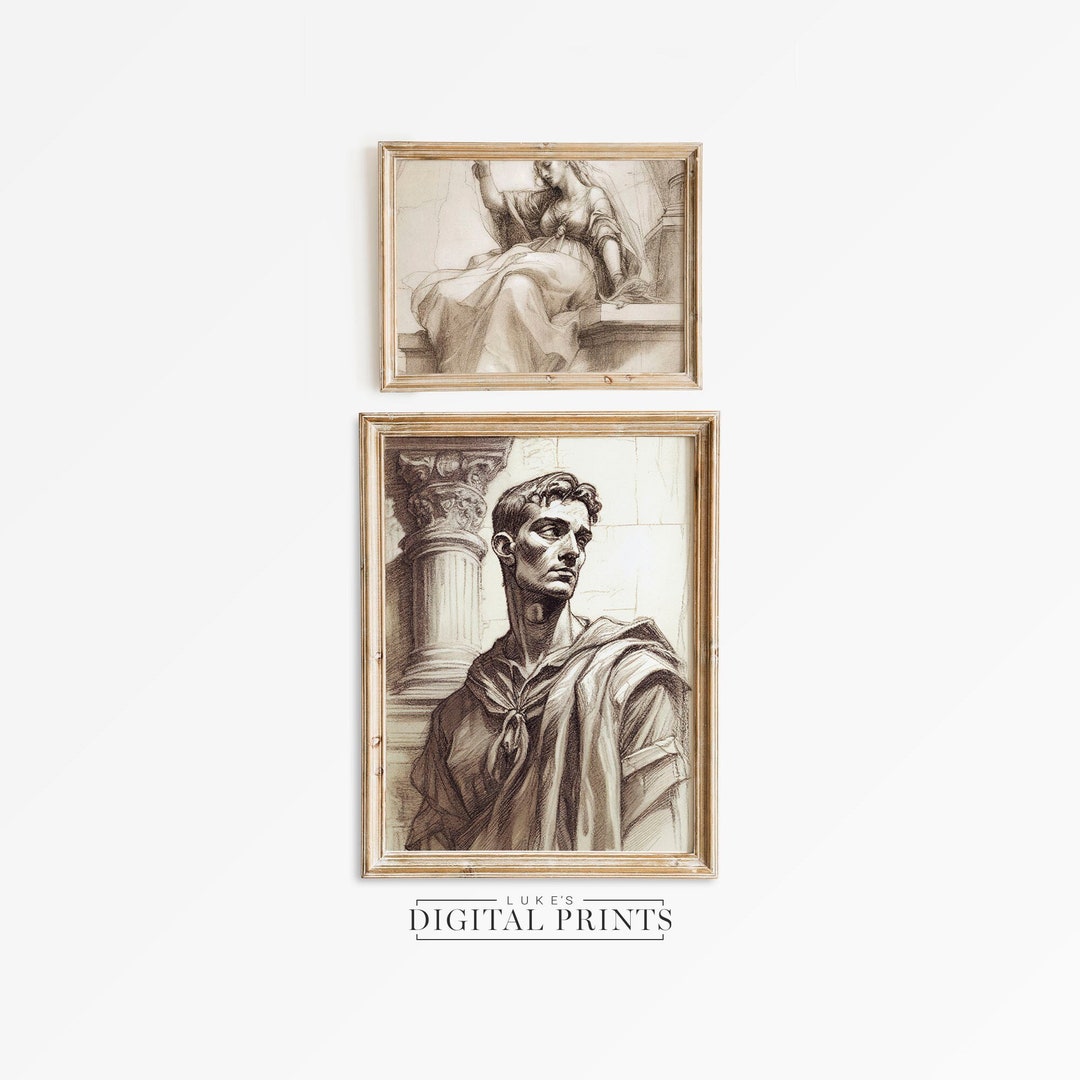 PRINTABLE Ancient Roman Illustration Set of 2 - Digital Print Downloads ...