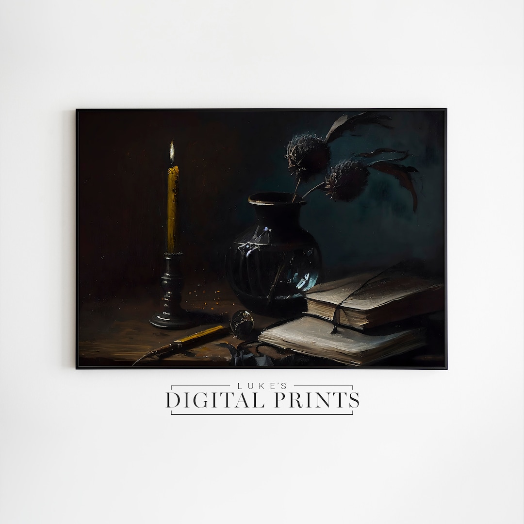 Victorian Gothic Still Life Painting - Digital Print Download - Antique ...