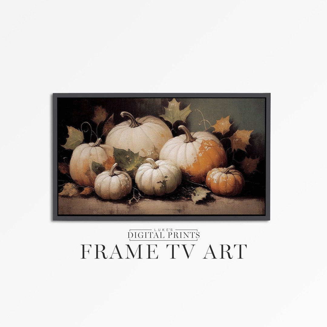 FRAME TV Art Digital Download - Halloween Pumpkin Painting Frame Art ...