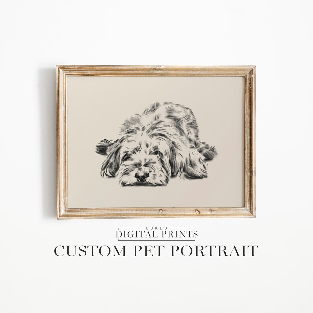 Dog Drawing From Photo - Digital Download Artwork - Personalized Pet ...