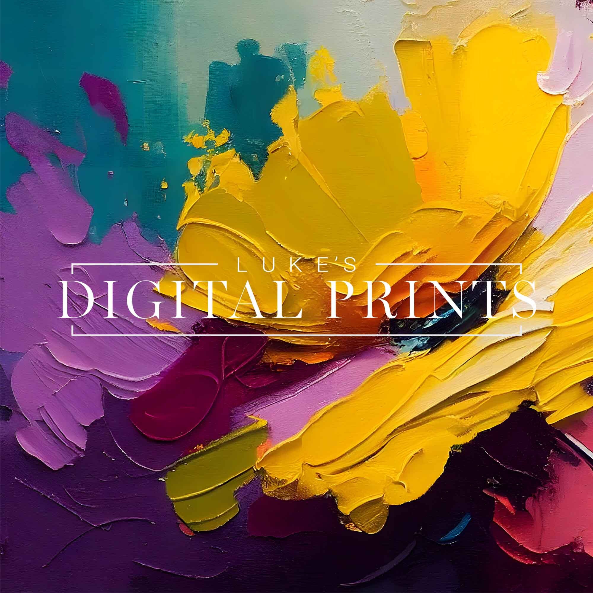 PRINTABLE Abstract Floral Art Print Download Rainbow Colors - Etsy