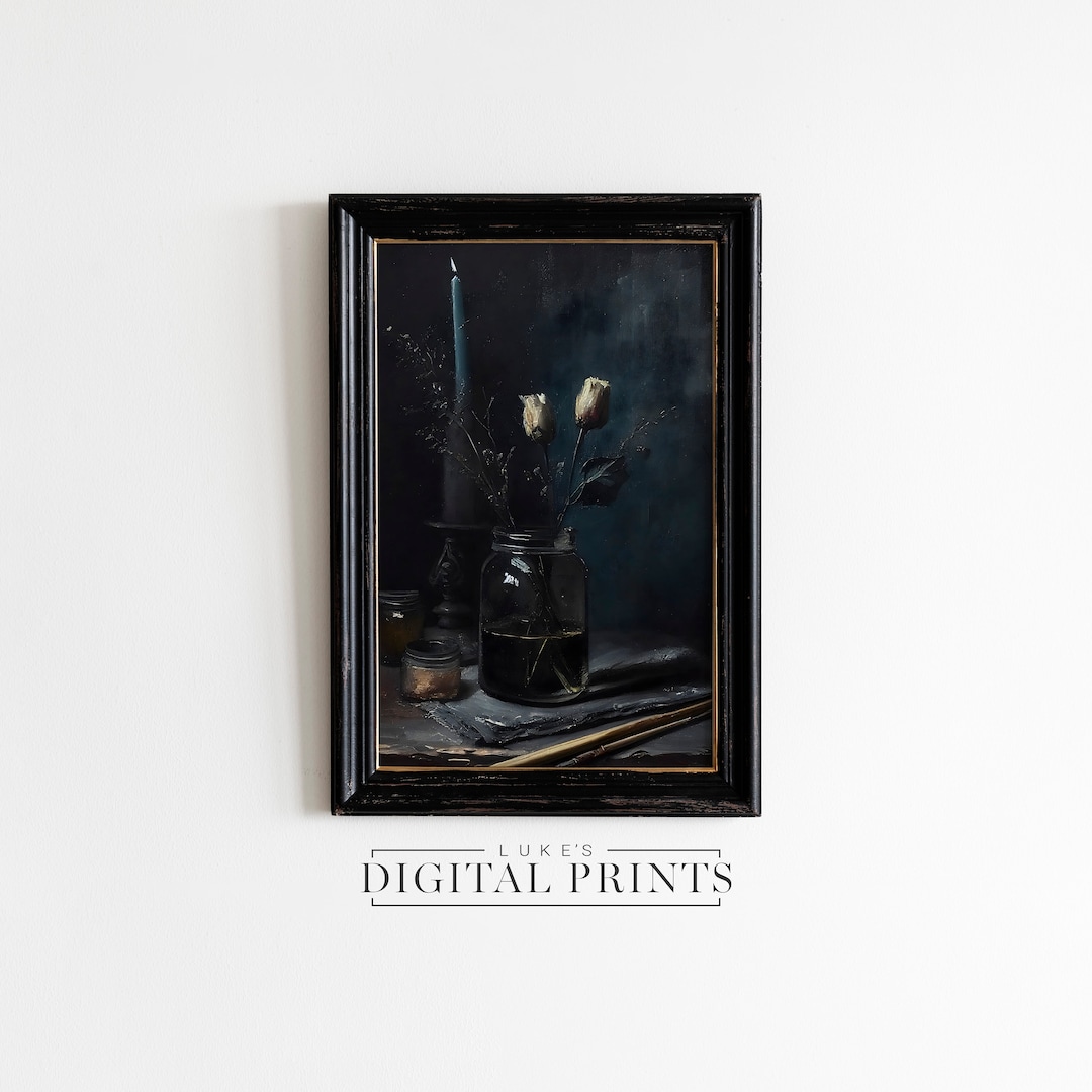 Gothic Still Life Wall Art Oil Painting - Digital Print Download ...