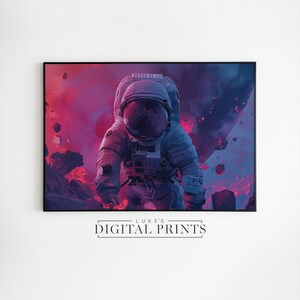 Astronaut Portrait PRINTABLE Poster - Digital Download - Pink Spaceman ...