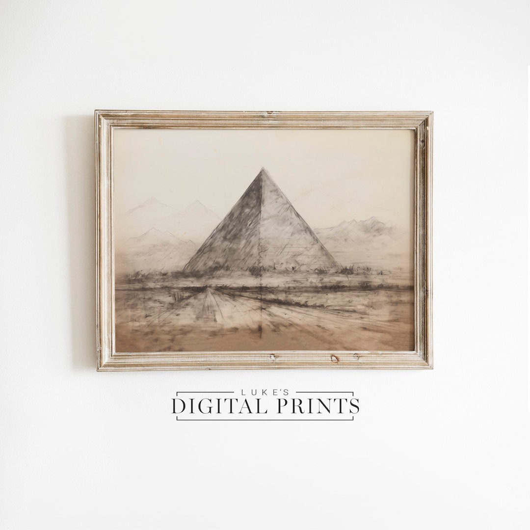 Ancient Pyramid of Giza Art Print - Digital Download - Muted Egyptian ...