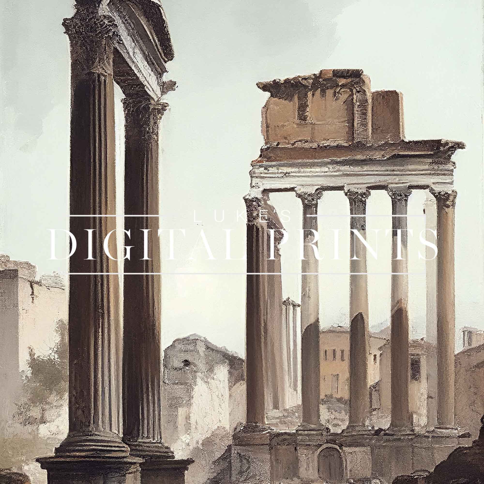 PRINTABLE Classical Roman Architecture Painting Digital - Etsy