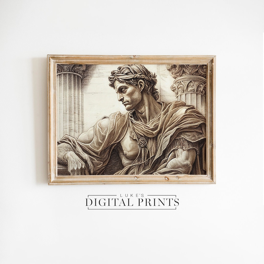 Vintage Roman Illustration Portrait - Digital Print Download - Antique ...