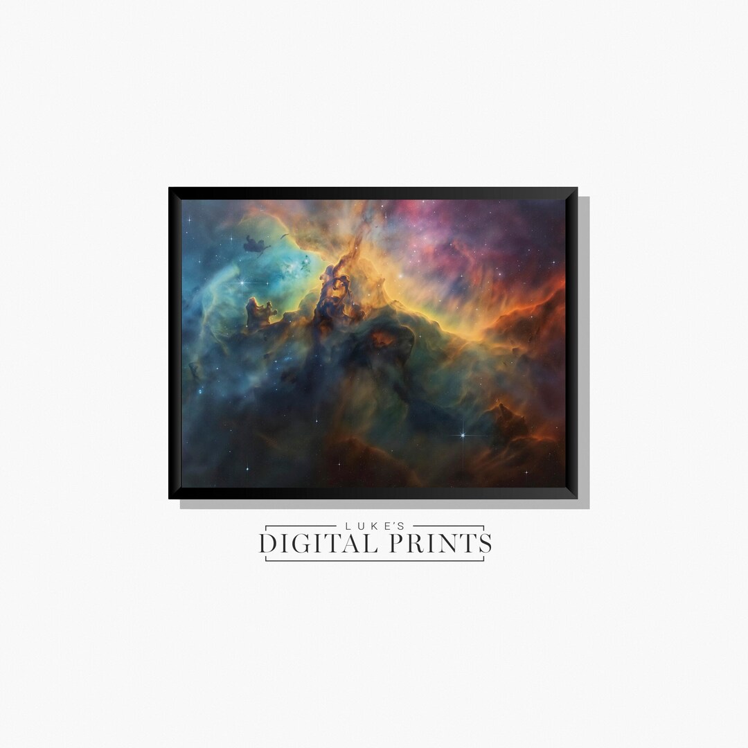 Lagoon Nebula Artwork - Digital Poster Download - Colorful Outer Space ...