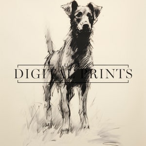 Big Dog Portrait Drawing Bundle - Digital Art Print Download Set of 3 ...