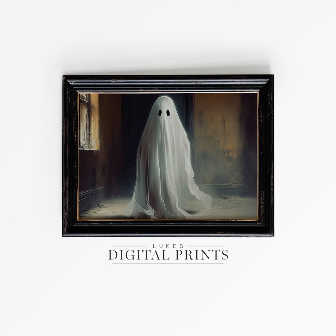 PRINTABLE Ghost Oil Painting Wall Art - Digital Print Download ...