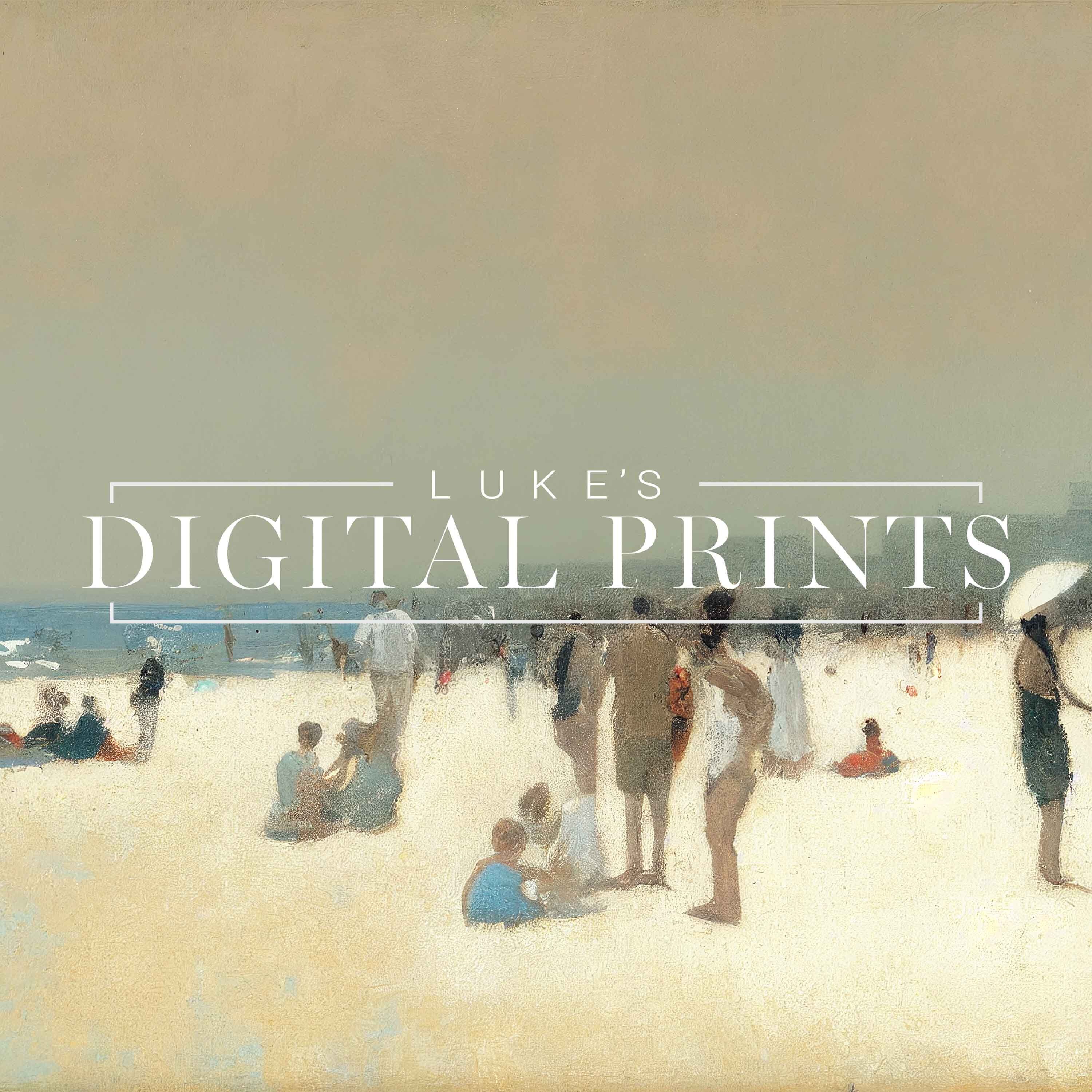 PRINTABLE Summer Beach Scene Painting - Digital Print Download ...