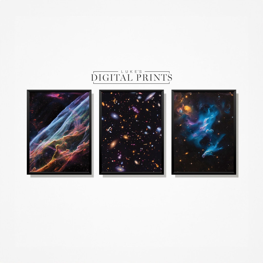 Space Nebula Art Print Set of Three - Digital Download Bundle ...