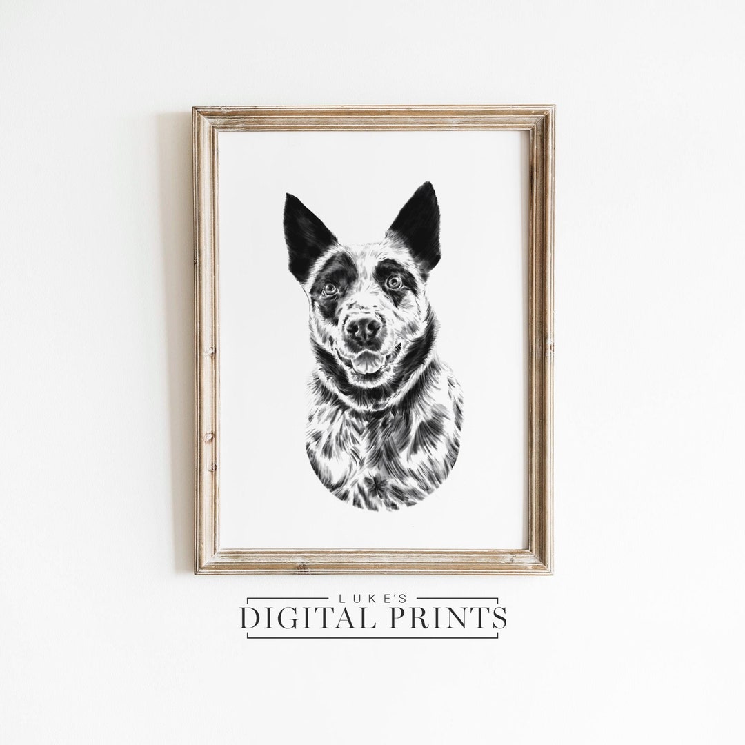 Personalized Dog Drawing - CUSTOM Pet Portrait From Photo - Hand Drawn ...