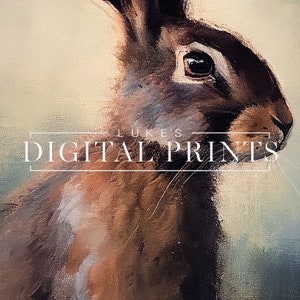 PRINTABLE Rabbit Oil Painting - Digital Print Download - Abstract ...