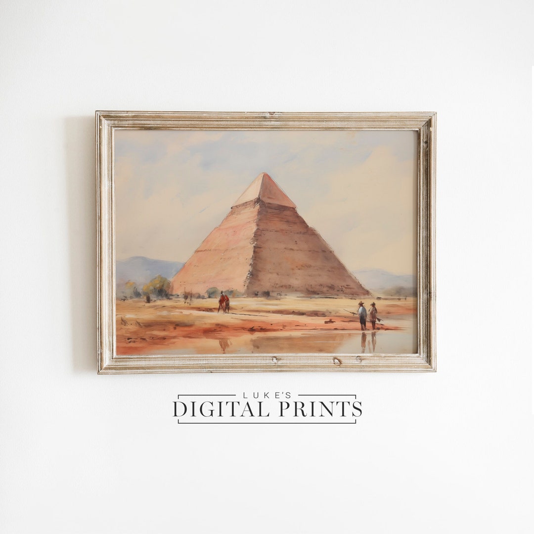 Ancient Pyramid Landscape Art Print - Digital Download - Historical ...