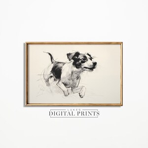 Jack Russell Jumping Drawing PRINTABLE - Digital Art Download - Small ...