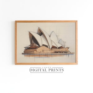Sydney Opera House Drawing PRINTABLE - Digital Art Download ...