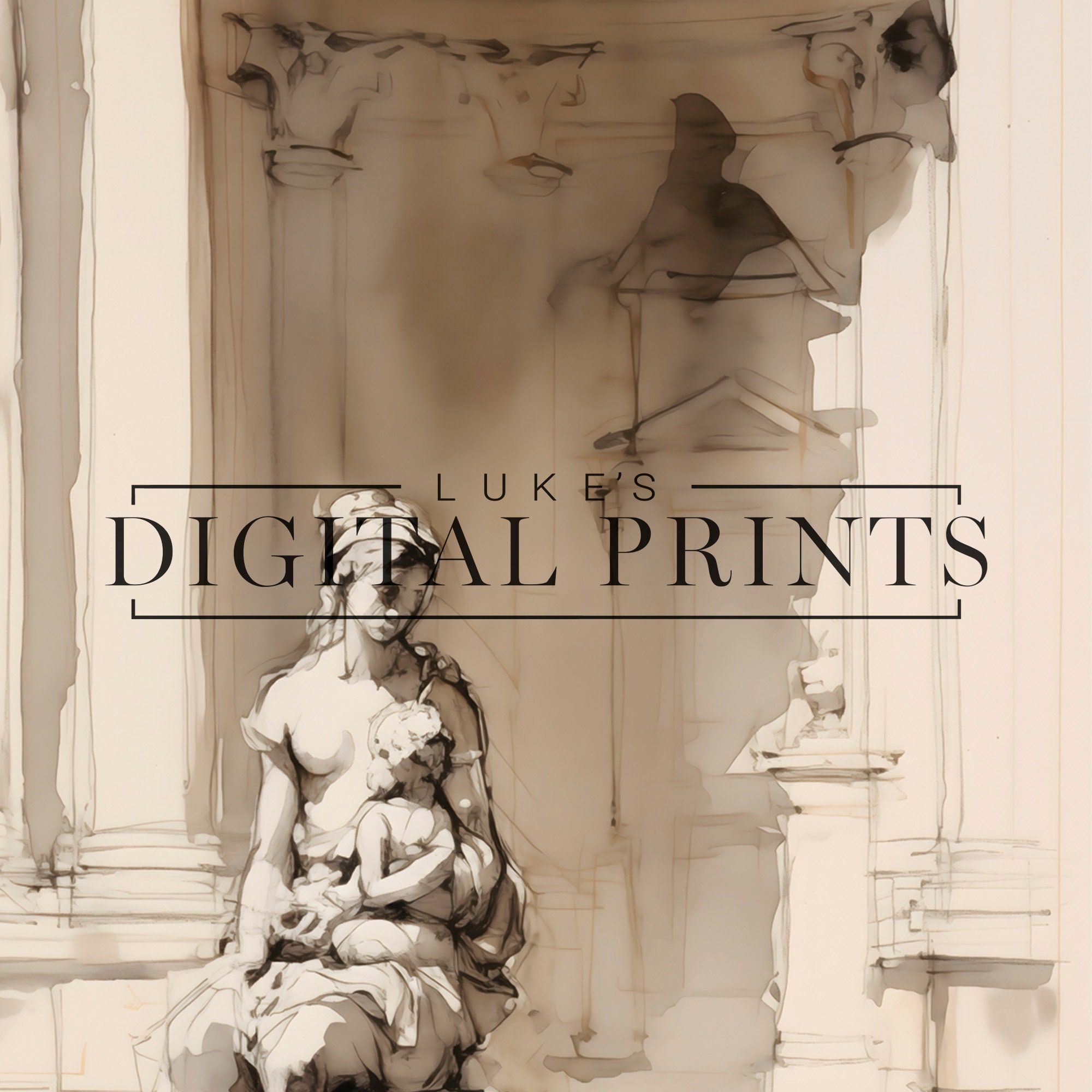 Classical Roman Architecture PRINTABLE Painting - Digital Art Print ...