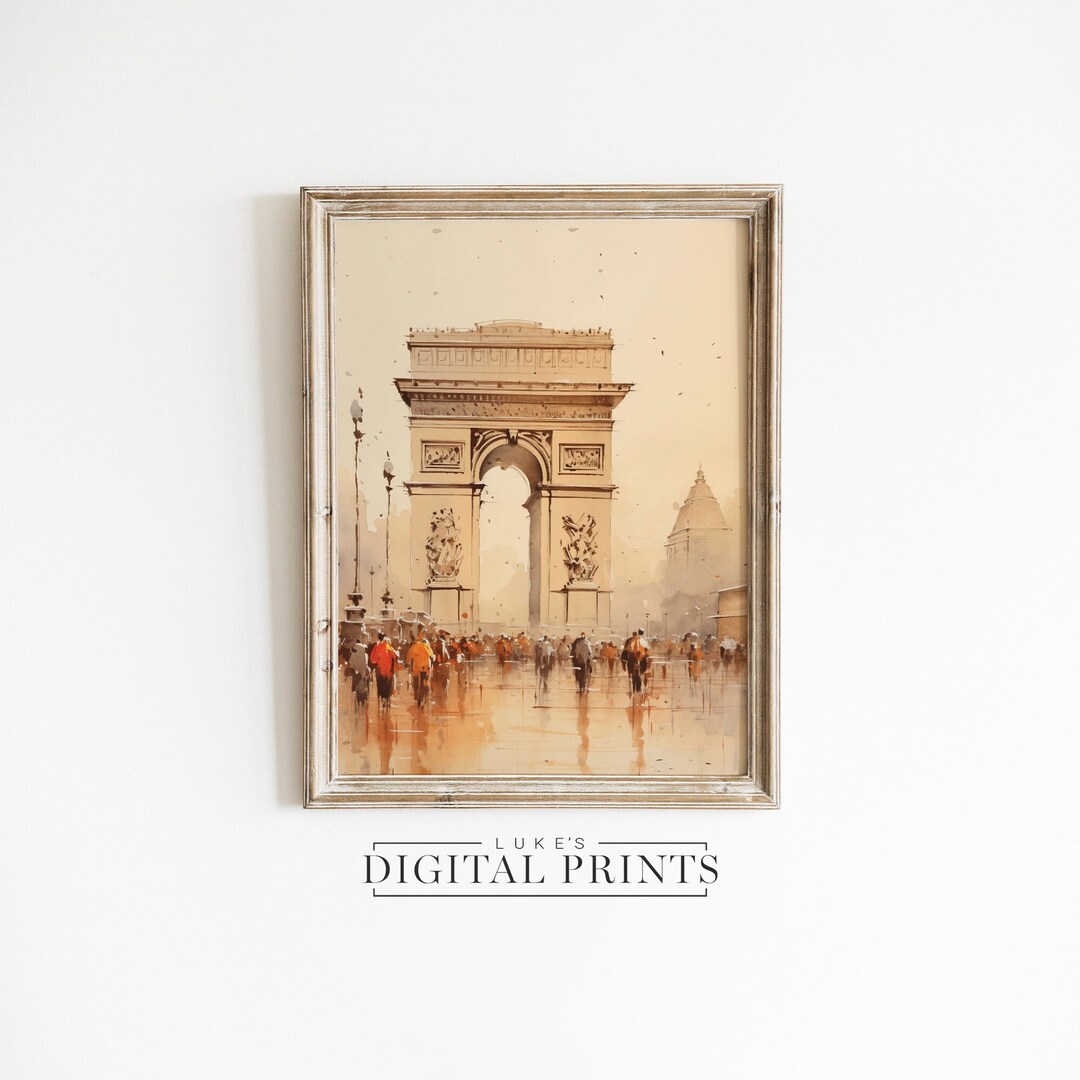 Arc De Triomphe Watercolor Art Print - Digital Download - Muted Paris ...