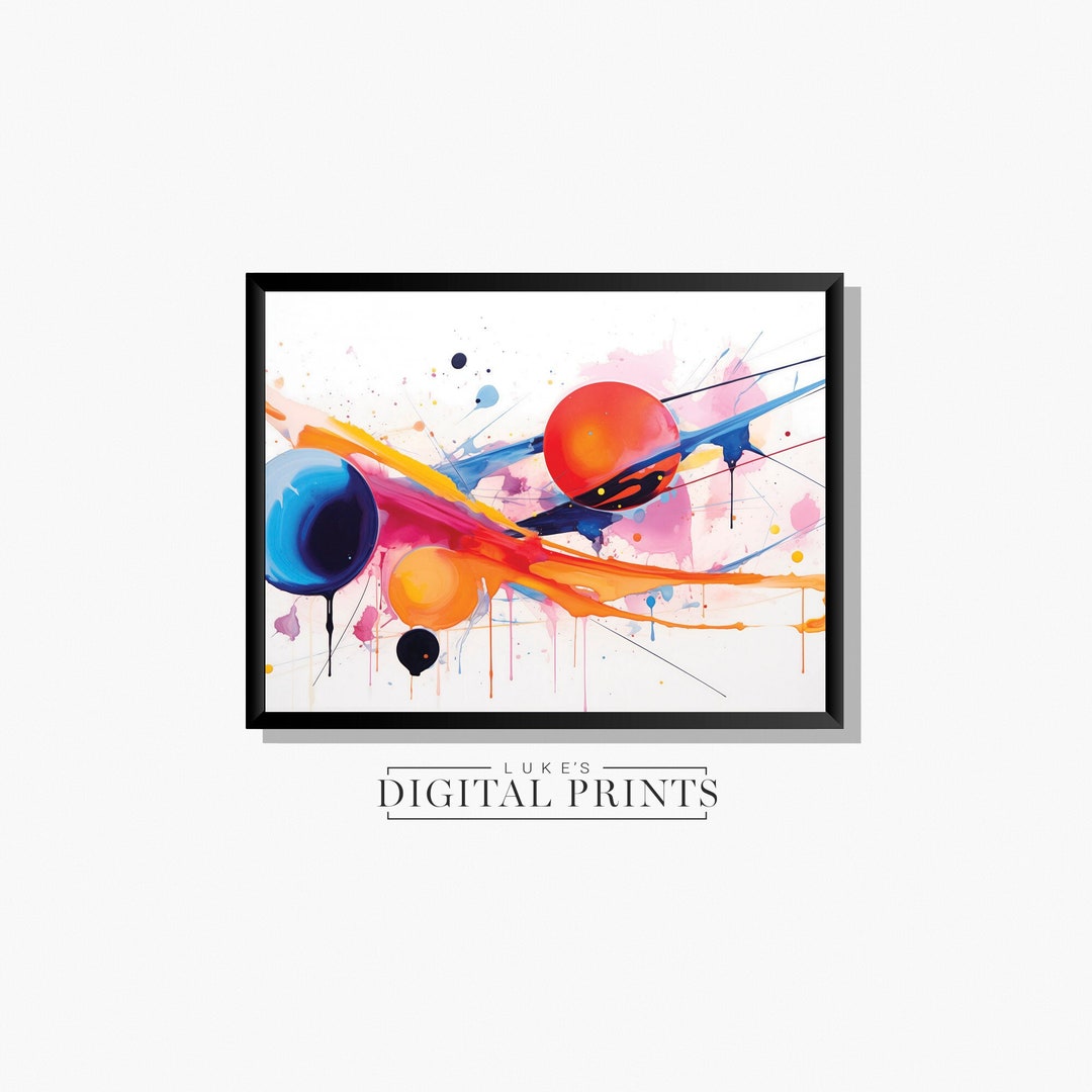 Abstract Planets Art Print - Digital Artwork Download Poster ...