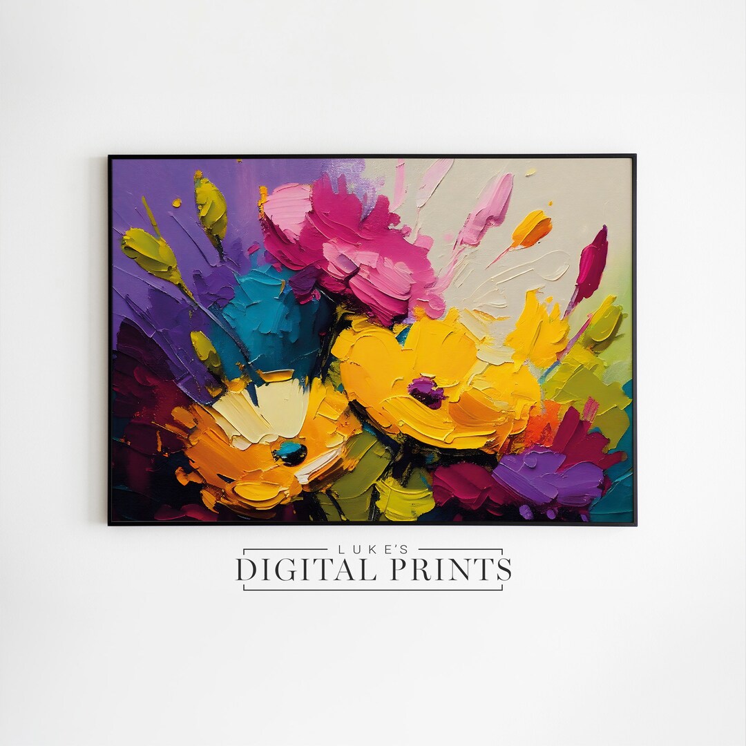 PRINTABLE Abstract Flower Art Digital Print Download - Colorful Modern ...