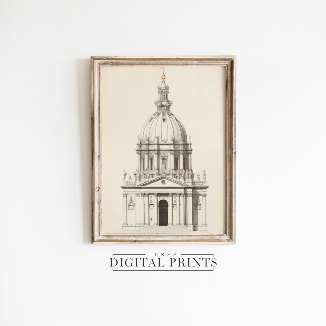 Classical Architecture Drawing Print Digital Download Art Antique Roman ...