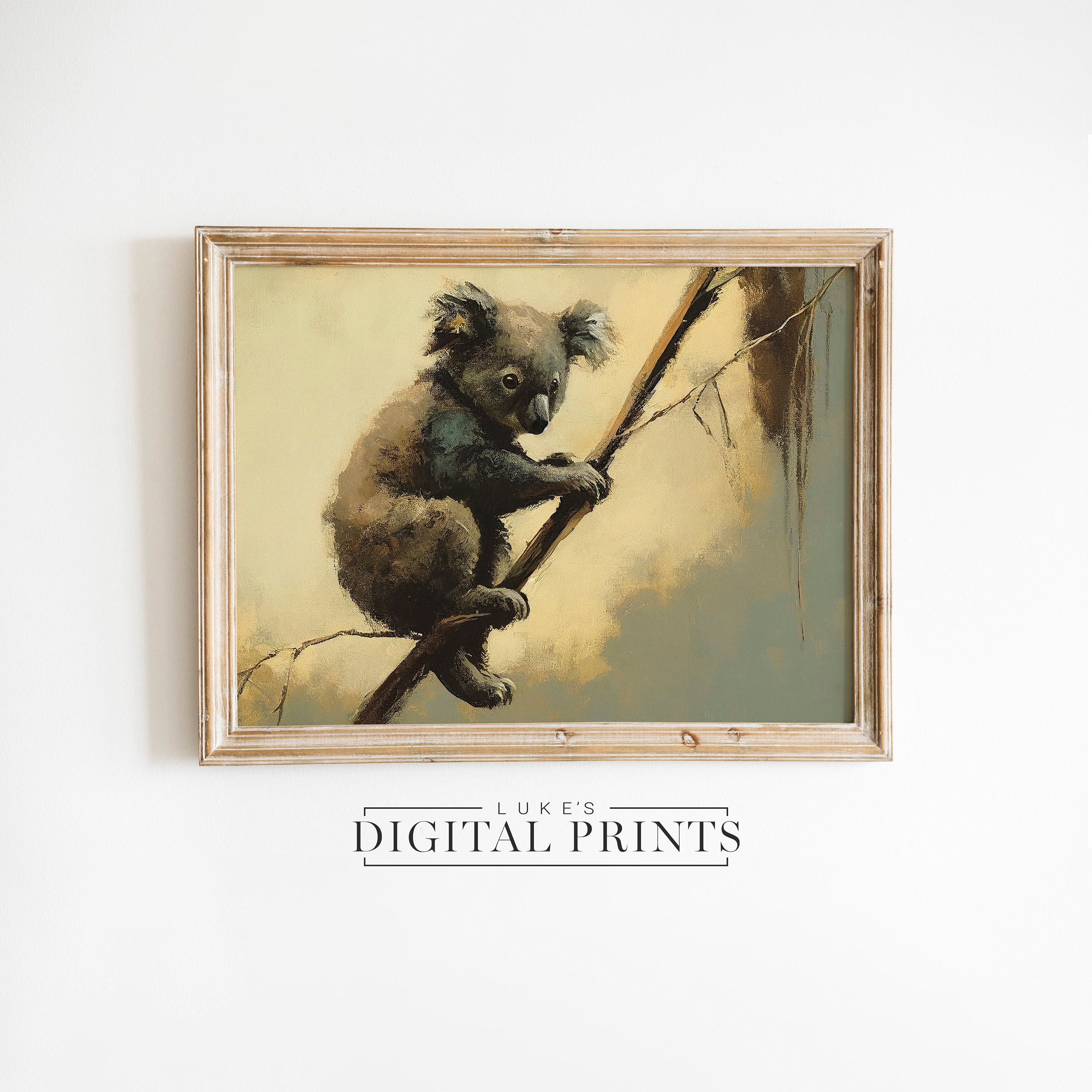 Australian Koala Oil Painting Digital Print Download - Etsy