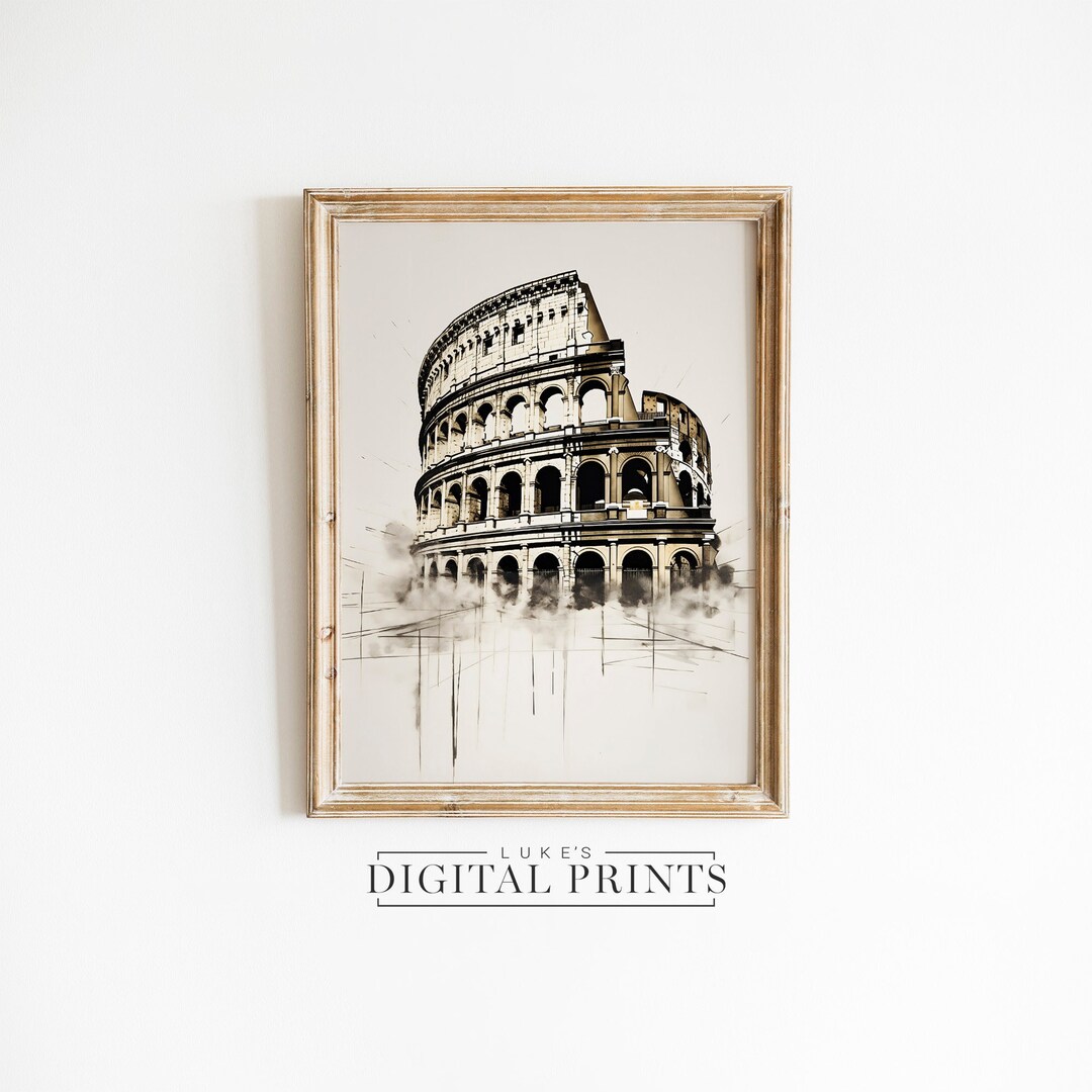 PRINTABLE Colosseum Art Print Drawing - Digital Download - Classical ...