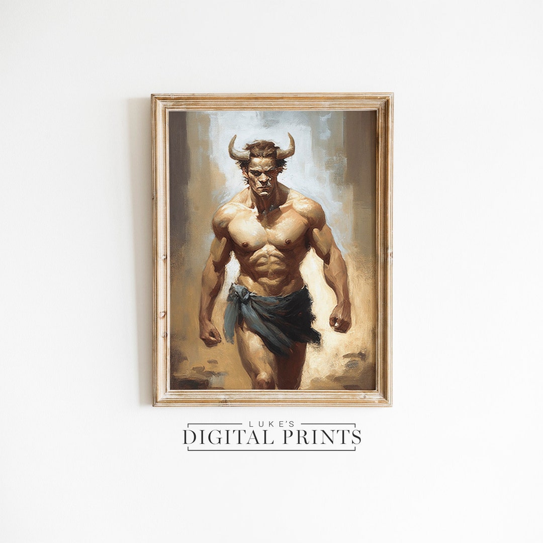 Minotaur Portrait Art Print - Digital Download - Ancient Greek ...