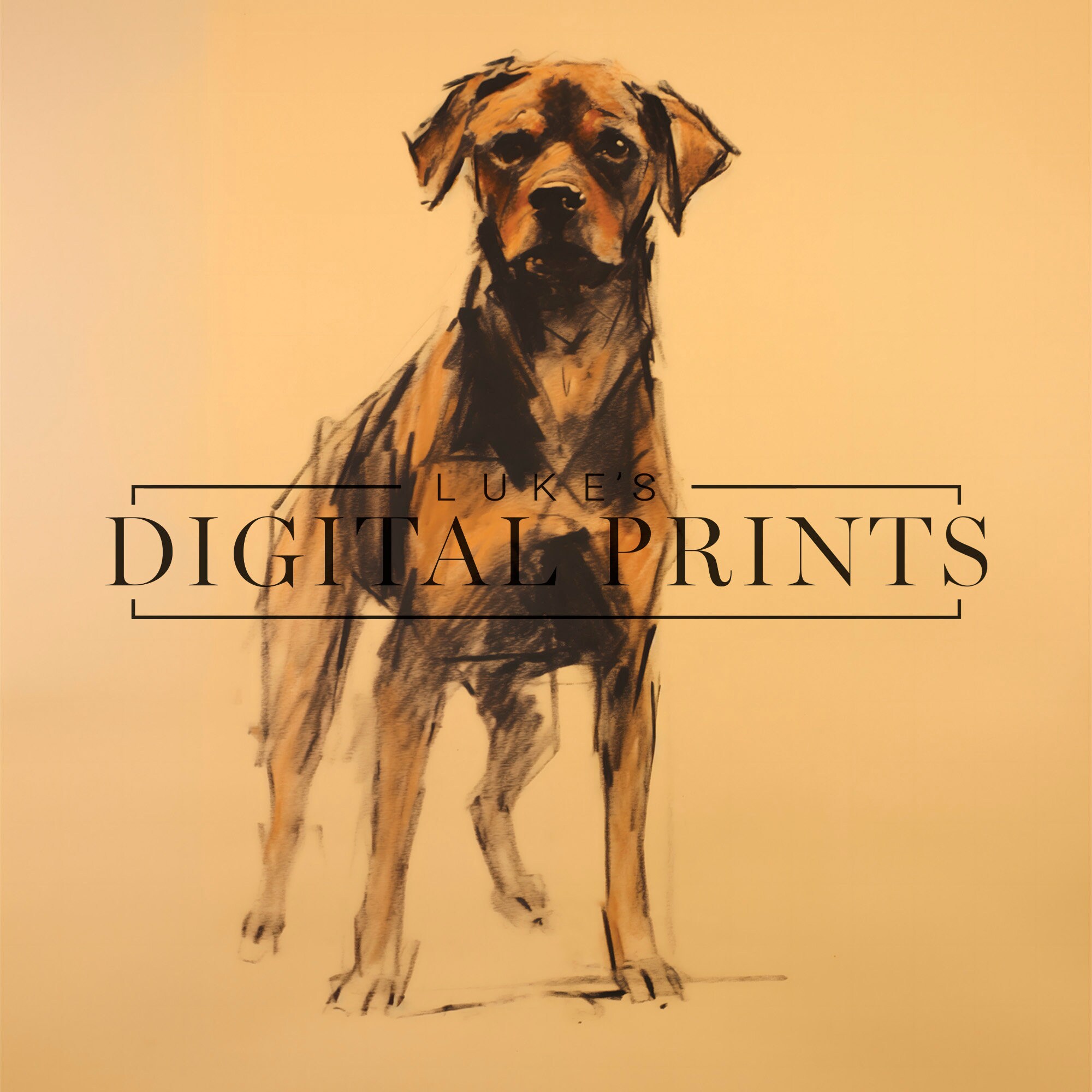 Standing Rottweiler Sketch PRINTABLE Digital Art Download Minimalist ...