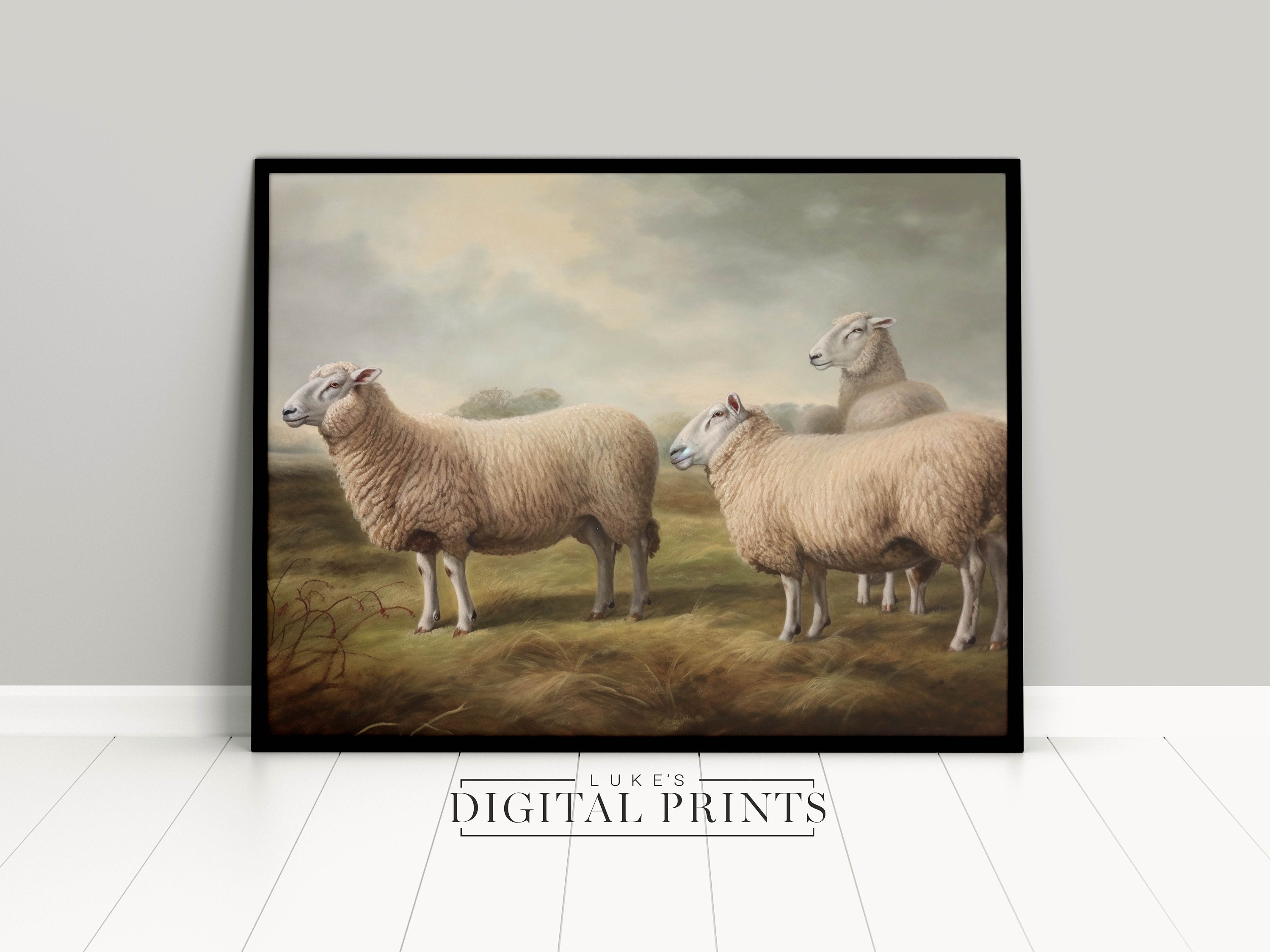 Rustic Sheep Painting Print Vintage Farmhouse PRINTABLE Wall - Etsy