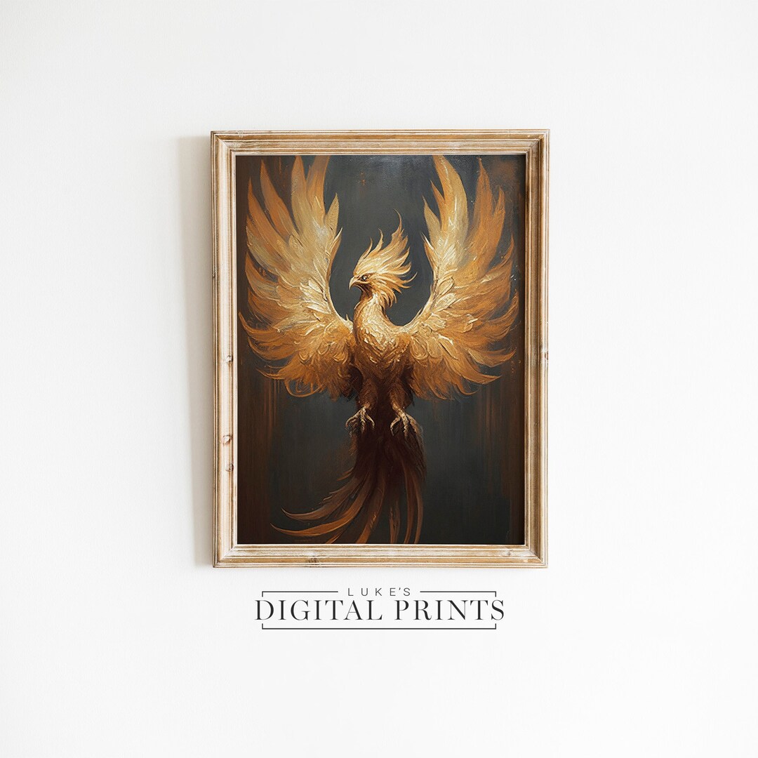Golden Phoenix Art Print - Digital Download - Ancient Greek Mythology ...