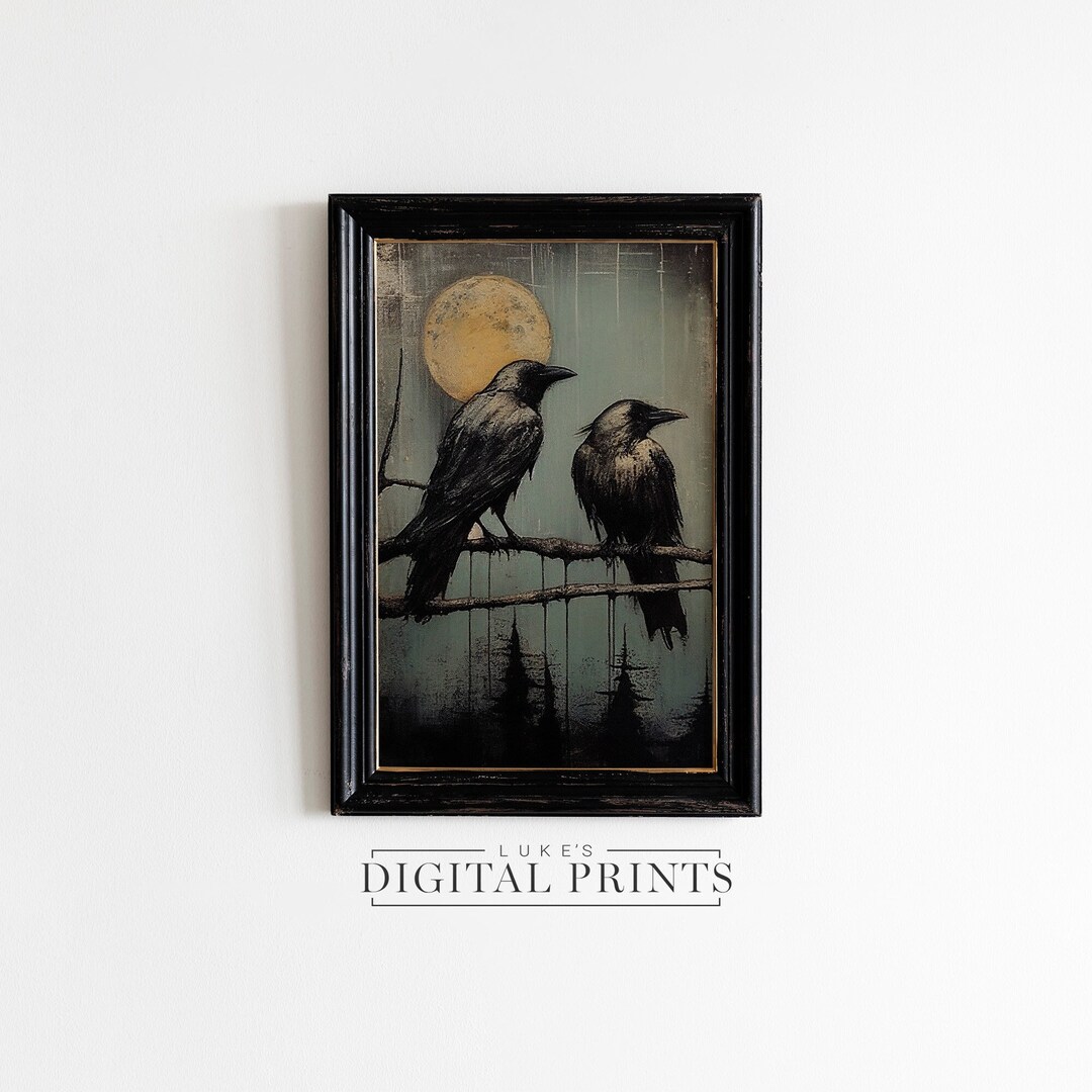 Raven Landscape PRINTABLE Wall Art - Digital Print Download - Gothic ...
