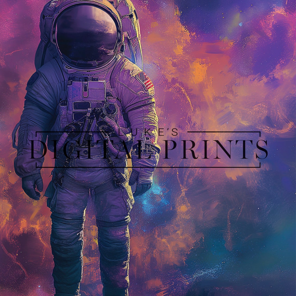 Astronaut in Space Print Bundle - Digital Download Set of 2 - Modern ...