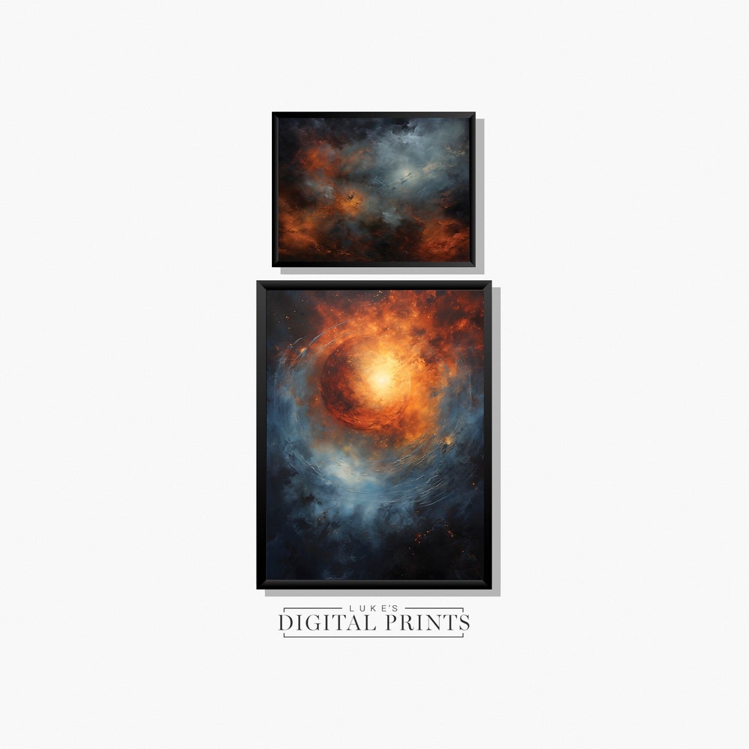 Sun in Space Art Print Set of 2 - Digital Artwork Downloads - Sunlit ...